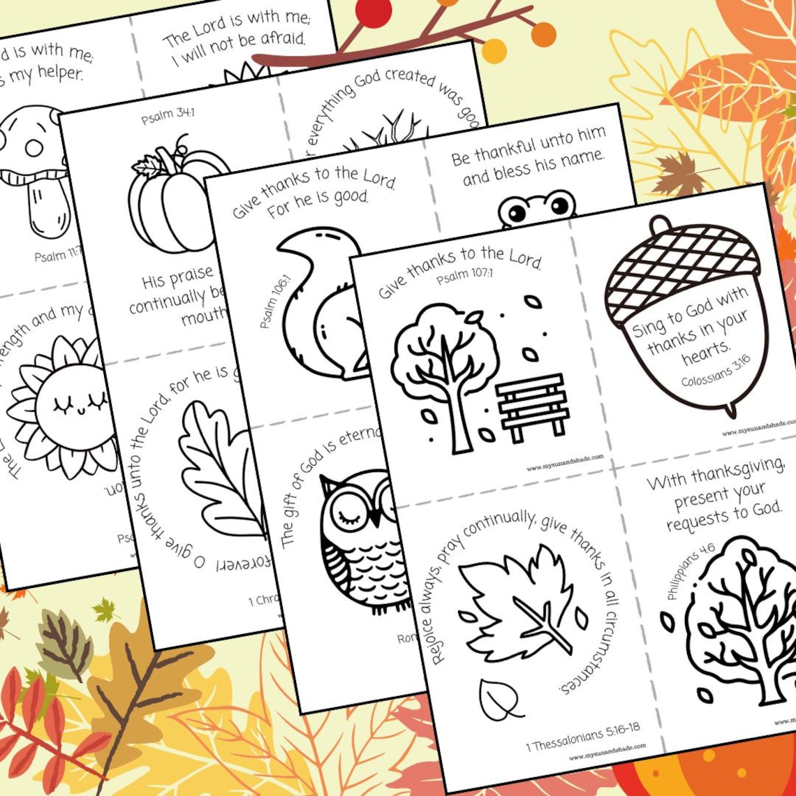 EASY Fall Craft, Happy Fall, Bible Verses Printables, October Coloring ...