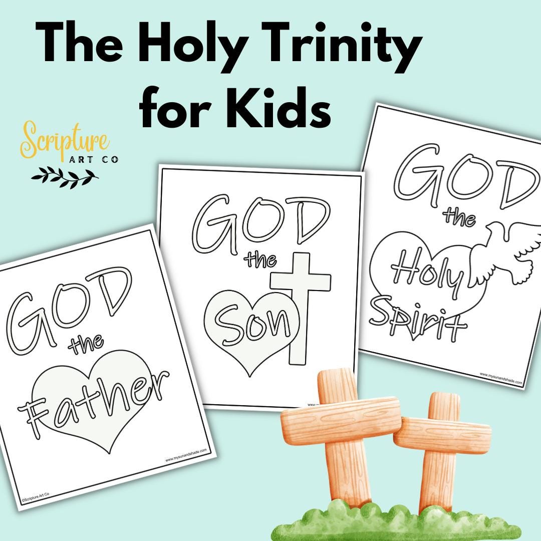 Holy Trinity Bible Lesson Plan: Kids Coloring Pages (PDF Download) - Etsy