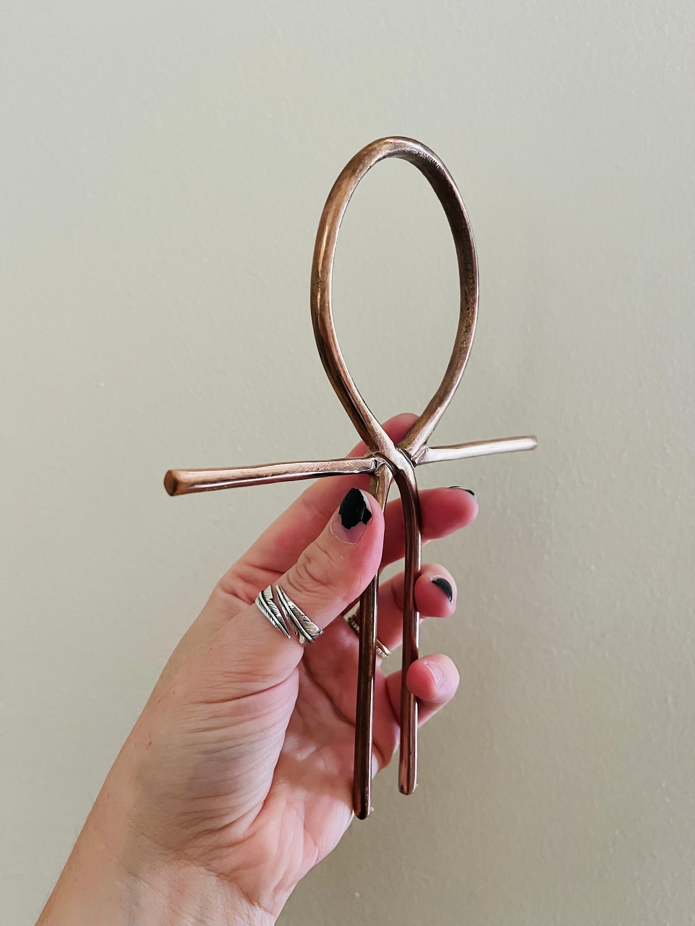 Atlantean Ankh Cross *egyptian/ Goddess/ God/ Brass/ Copper/ Healing ...