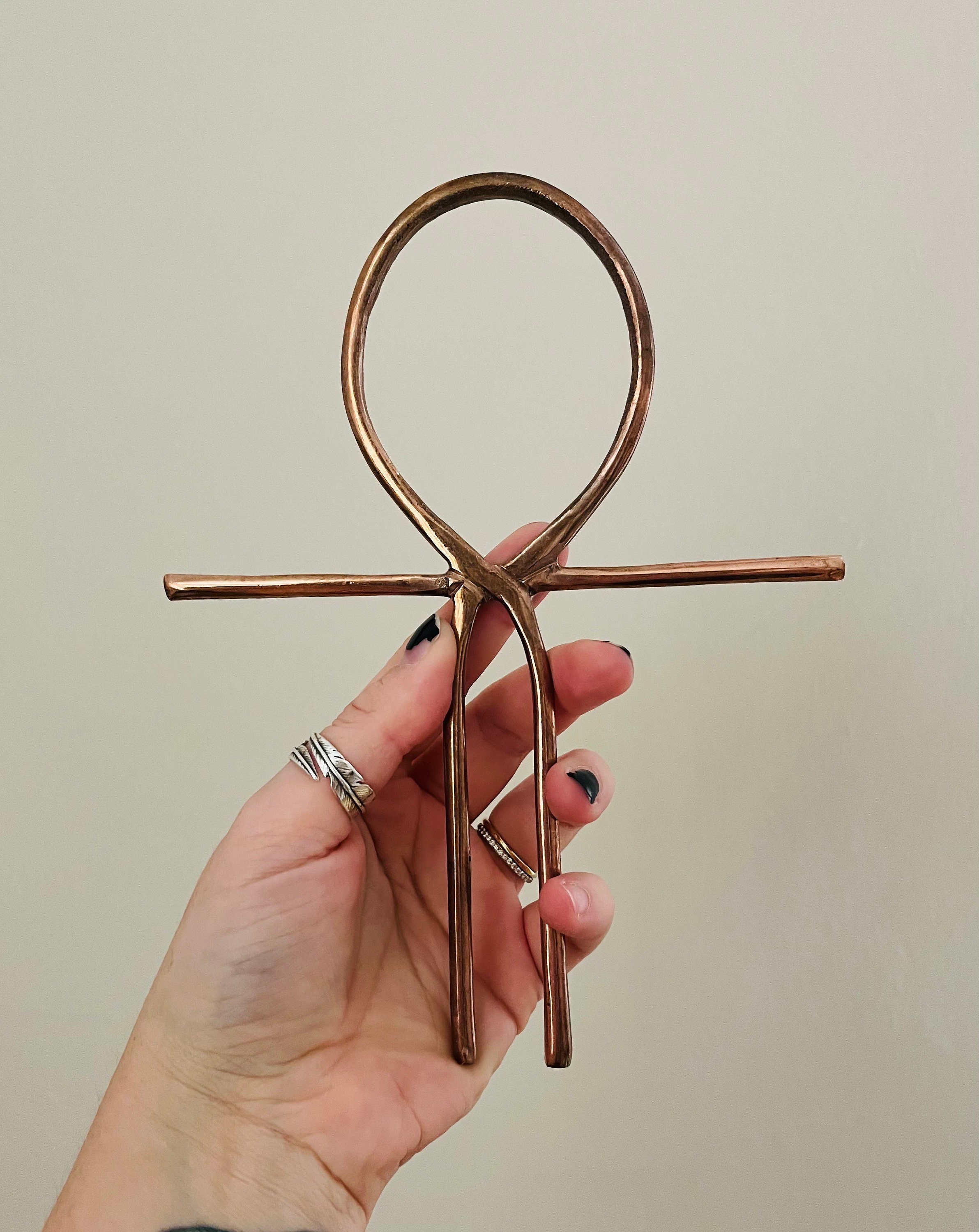 Atlantean Ankh Cross *egyptian/ Goddess/ God/ Brass/ Copper/ Healing ...