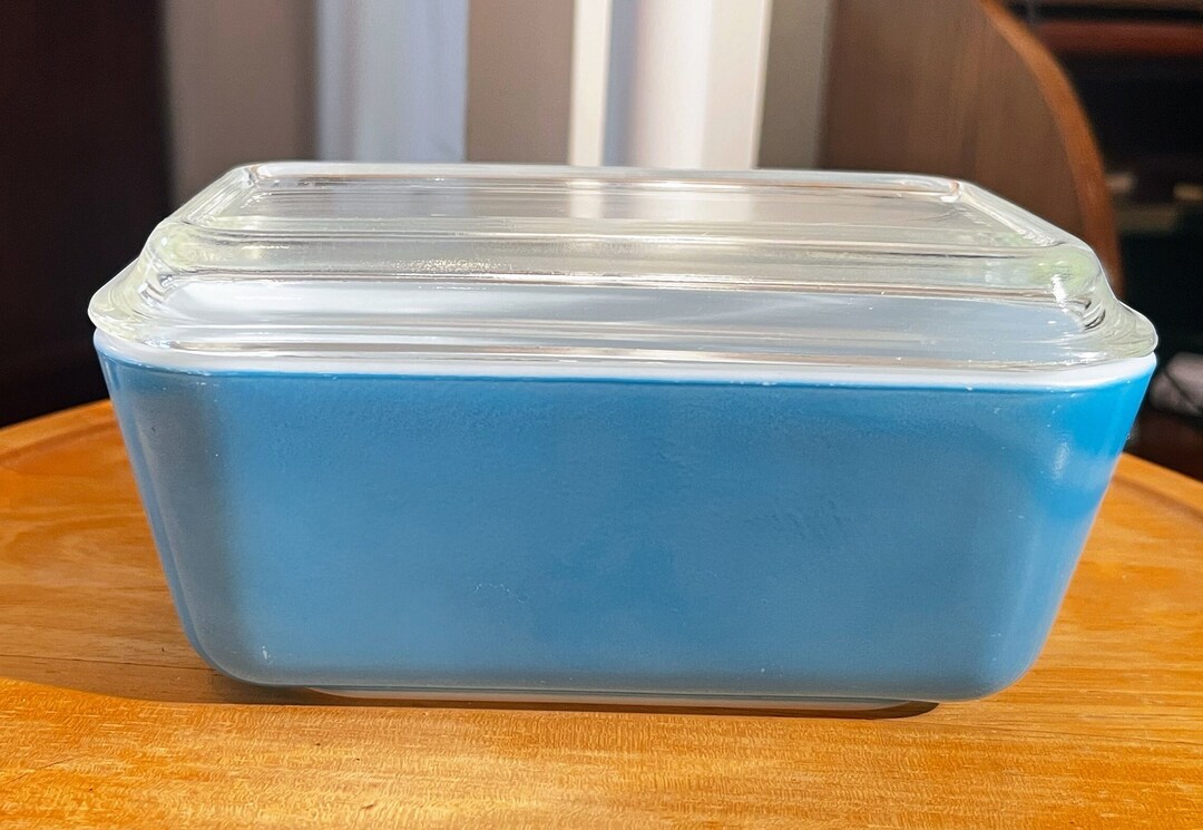 Vintage Pyrex Horizon Blue Refrigerator Dish/bowl/casserole #0502 B W ...