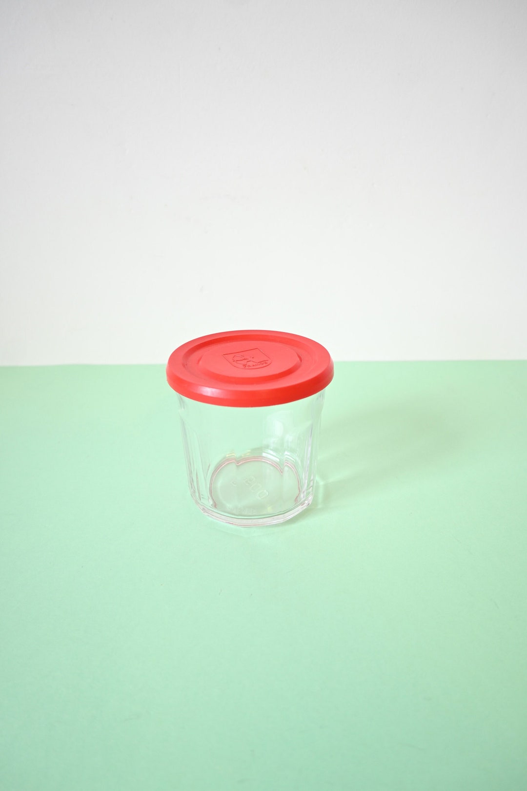Vintage Glass Jam Jar With Soft Plastic Lid, Red Capacity 500 Ml Lot ...