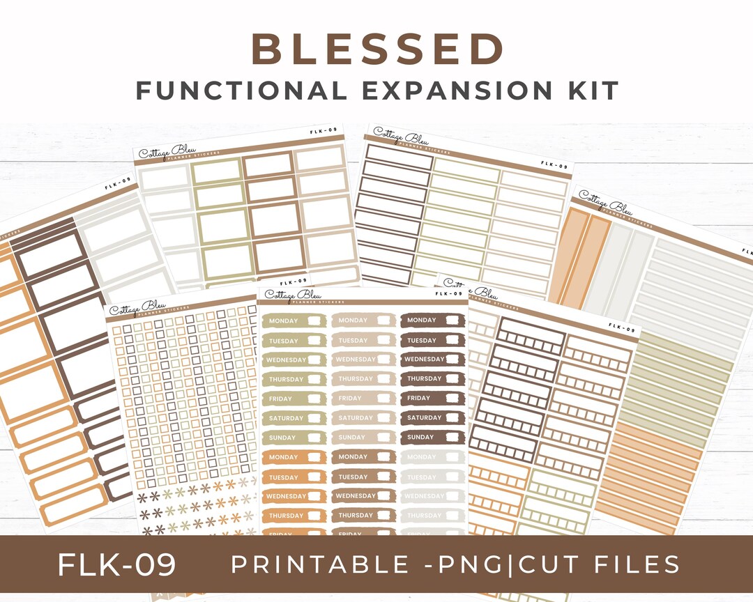 Functional Stickers, Weekly Printable, Monthly Planner, Daily Boxes ...