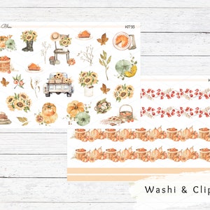 Printable Harvest Fall Journaling Stickers, Thanksgiving, Gratitude ...