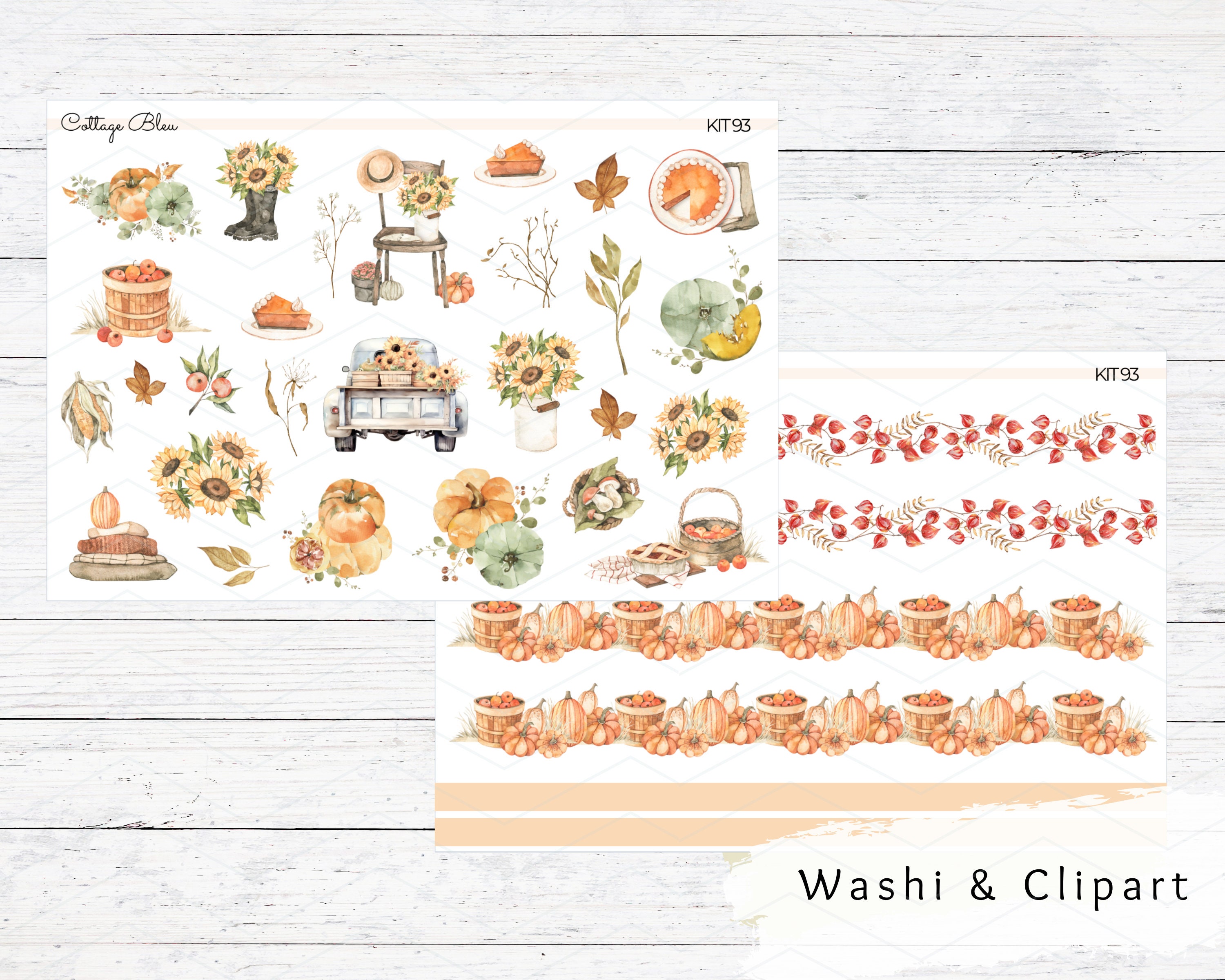 Printable Harvest Fall Journaling Stickers, Thanksgiving, Gratitude ...