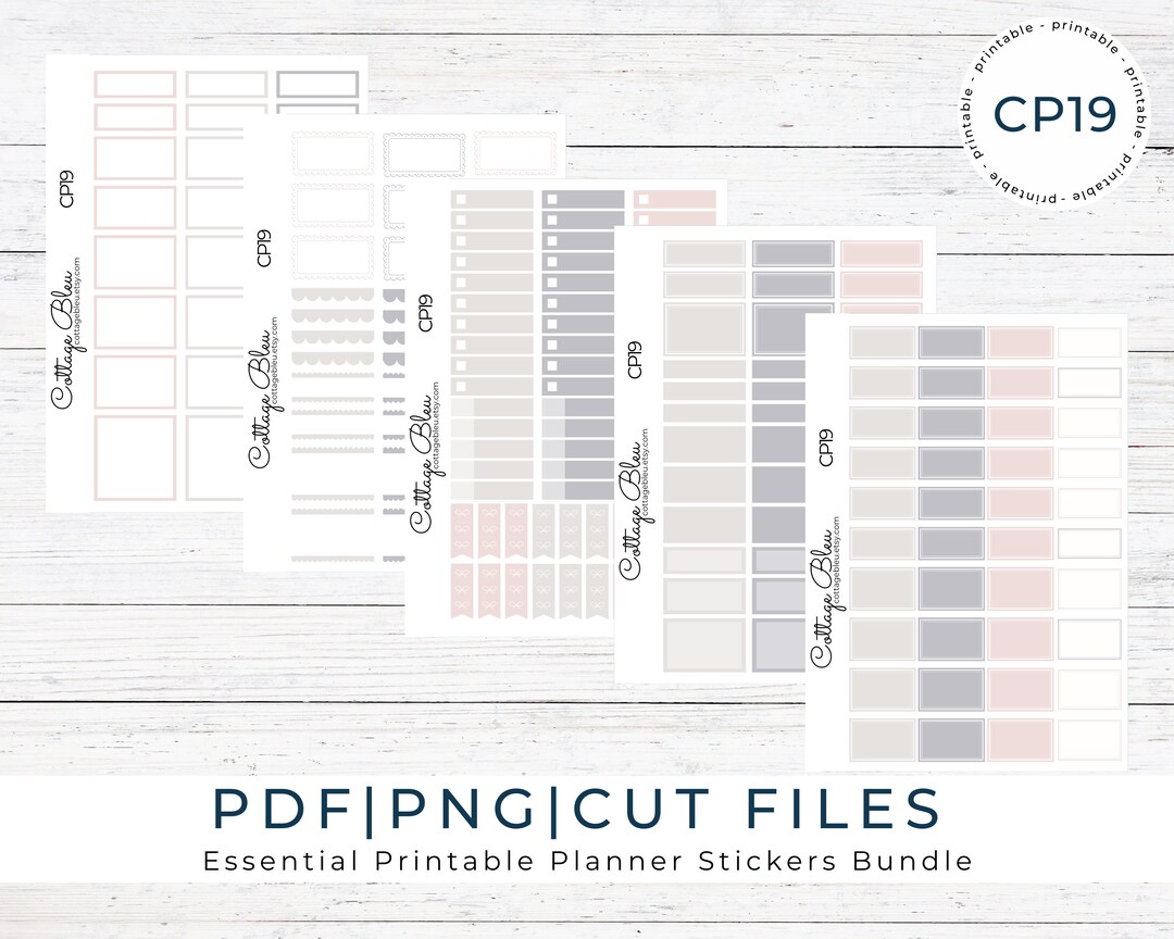CP19 Essential Printable Stickers for Decorative and - Etsy