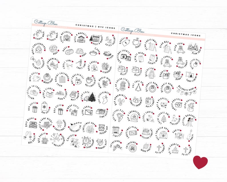 Christmas Icons Printable Stickers, Bucket List Festive Planning, SC13 ...