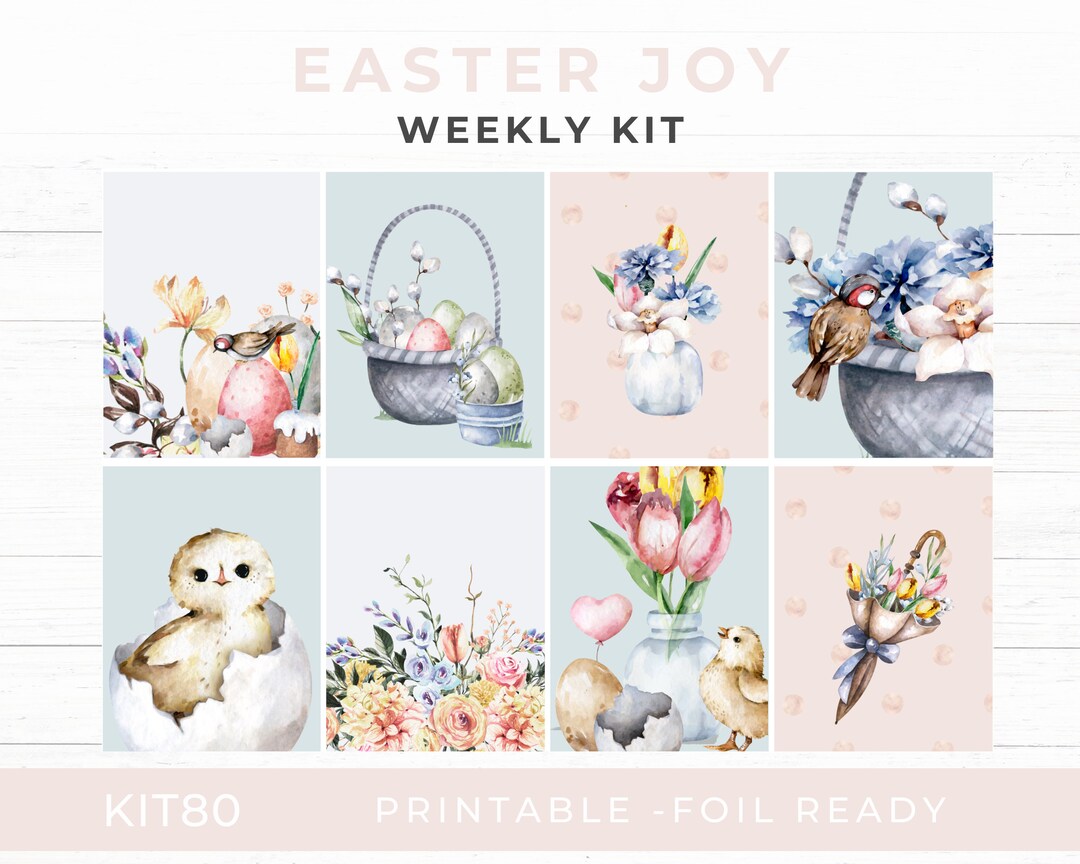 Weekly Easter Printable Planner Stickers - 7x9 Spring and Easter ...