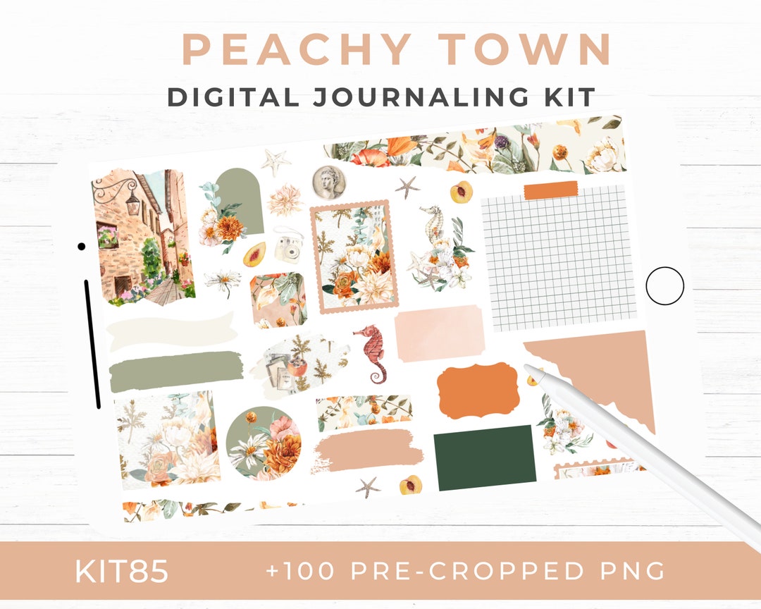 Summer Digital Stickers, Travel Journal, Digital Kit With Floral ...