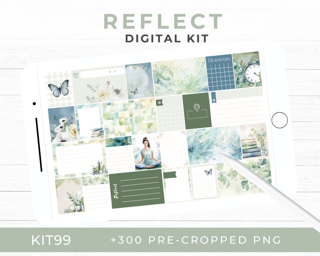 Digital Sticker Pack for Digital Planning, Monthly Reset, Reflect ...