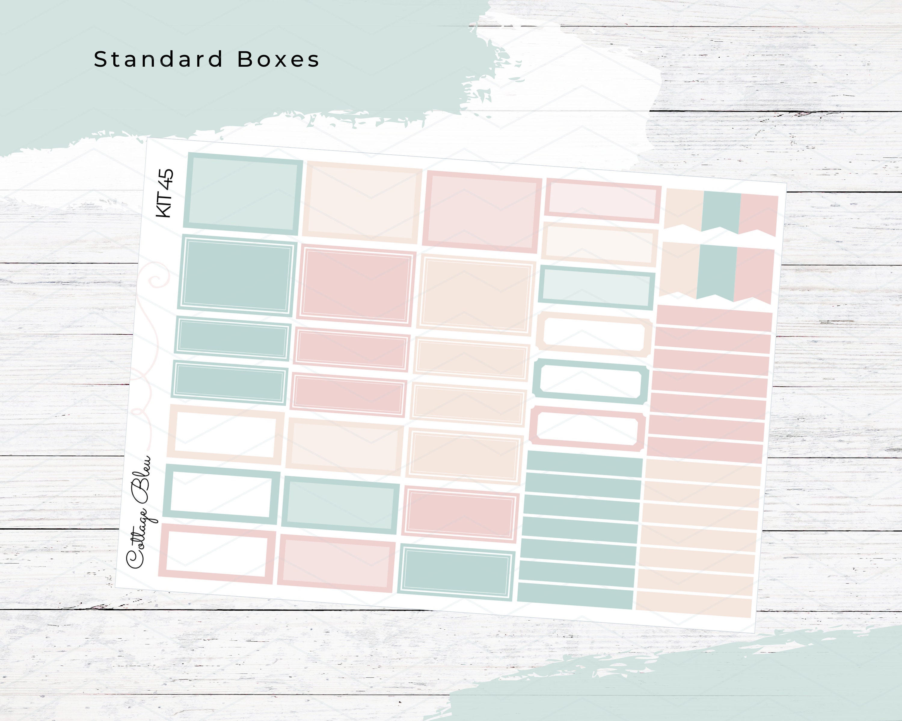 Essential Pink Aqua Green and Yellow Printable Stickers for - Etsy
