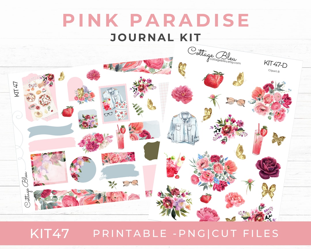 Printable Journal Stickers Summertheme Summer Strawberry Foil Ready ...