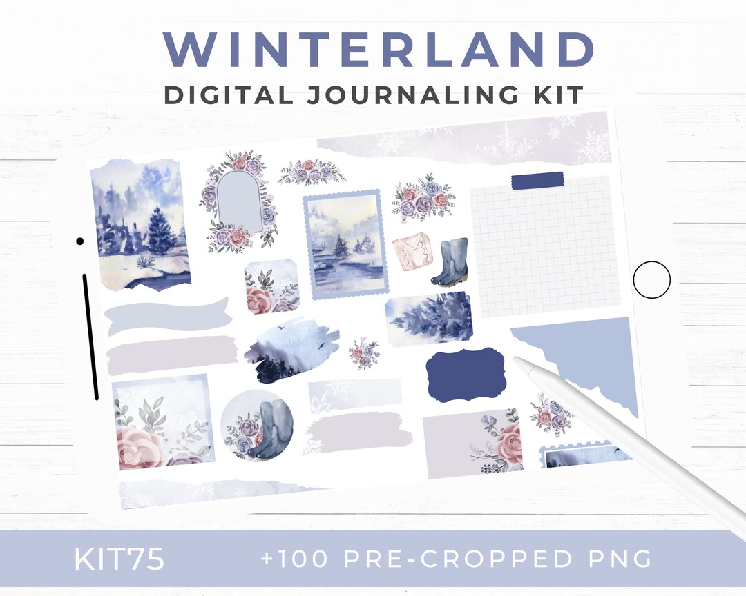 Winter Digital Journaling Stickers, January Journal Deco, Transparent ...