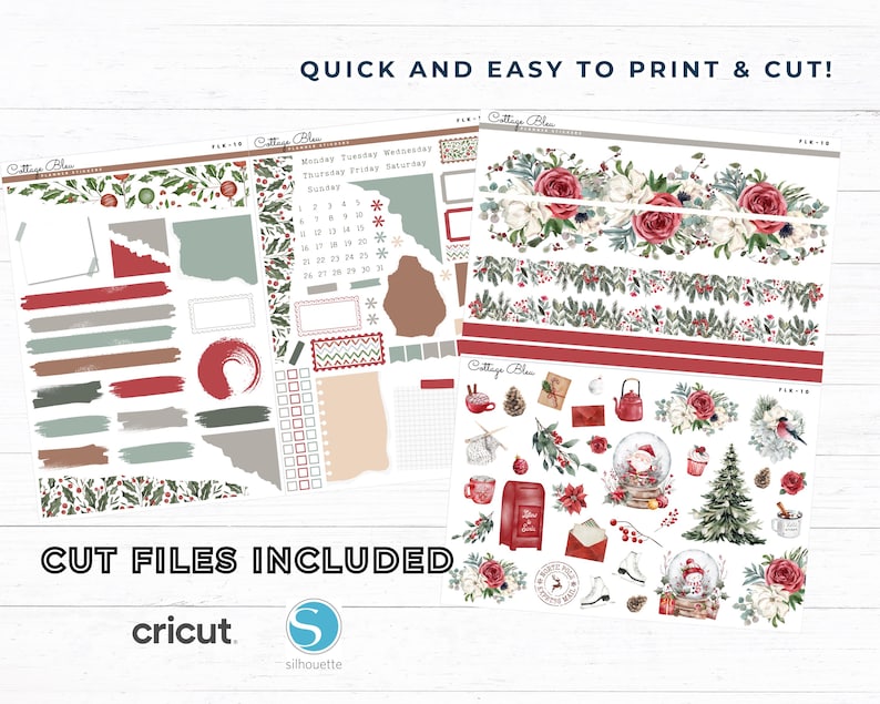 Christmas Printable Journaling Stickers, December Weekly Planning ...