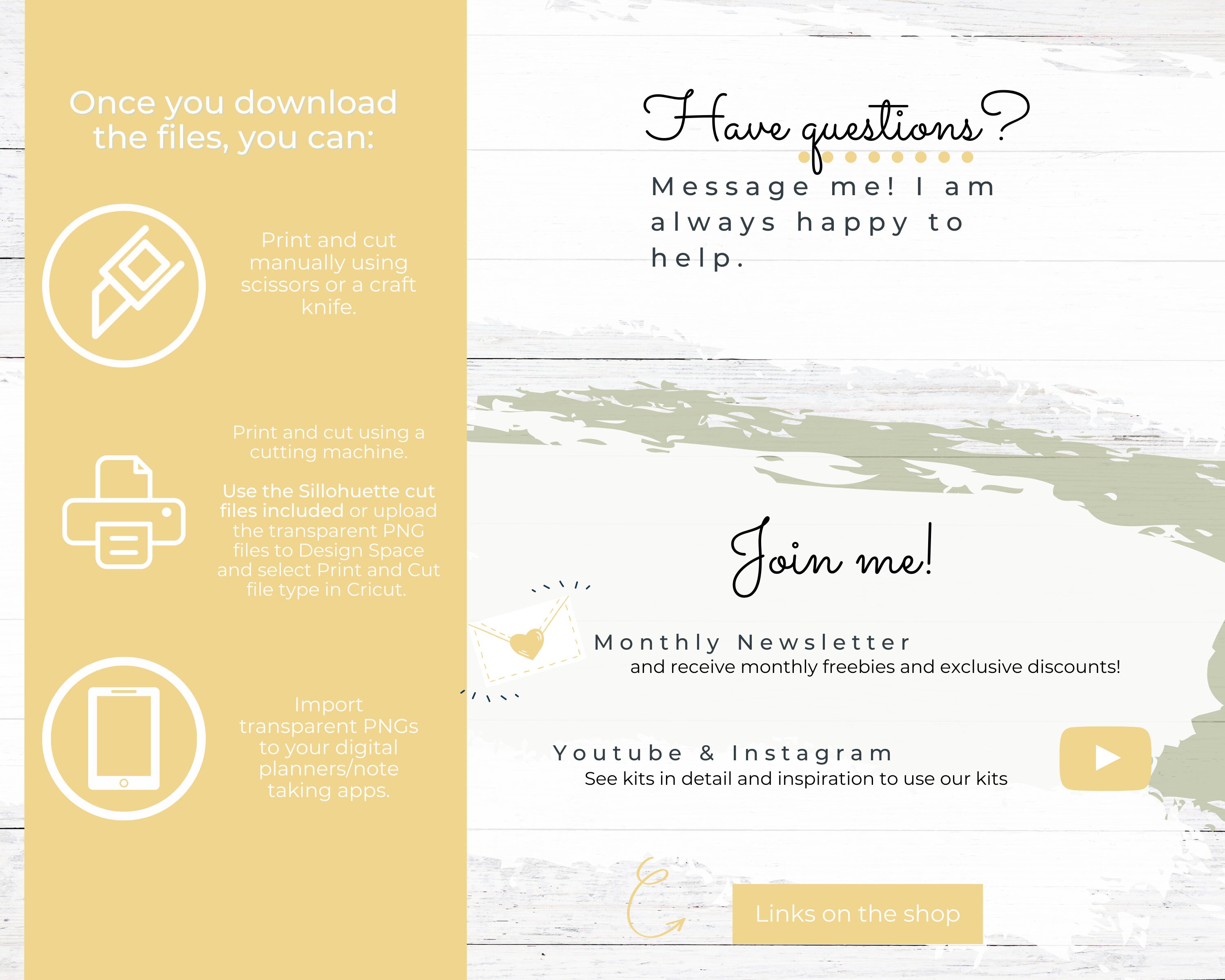 Printable Journal Stickers Spring Countryside, Yellow Butterfly, Memory ...