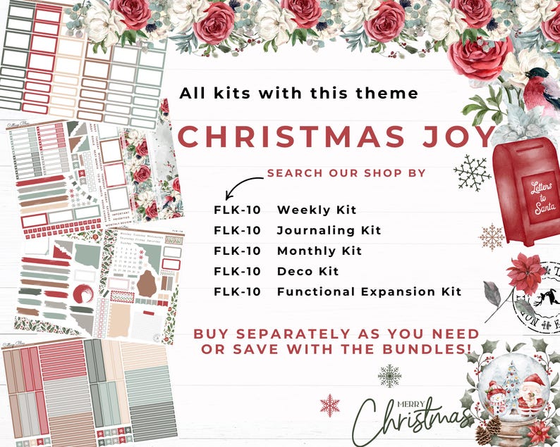 Christmas Printable Journaling Stickers, December Weekly Planning ...