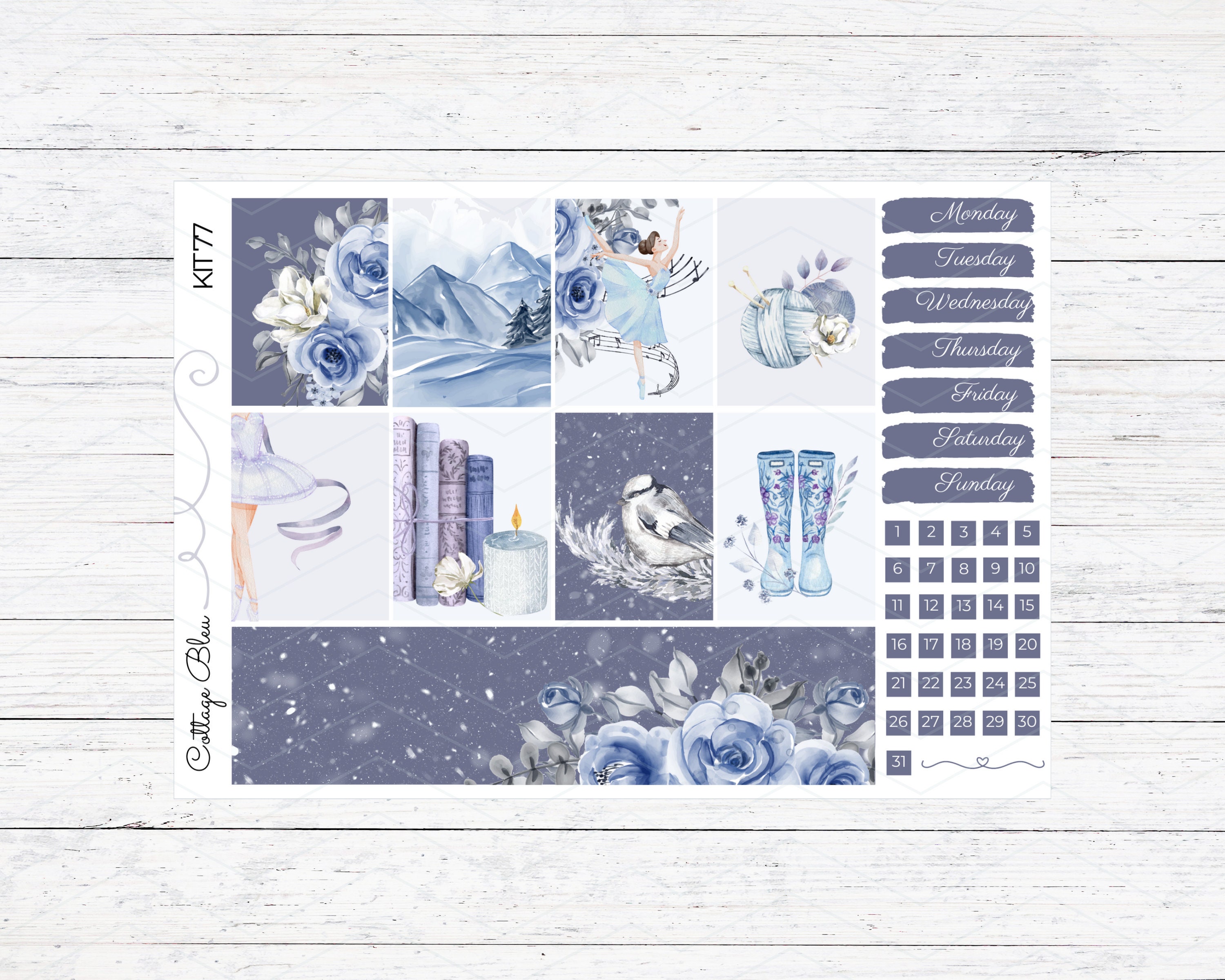 Winter Printable Stickers, Erin Condren Weekly Vertical Planner ...