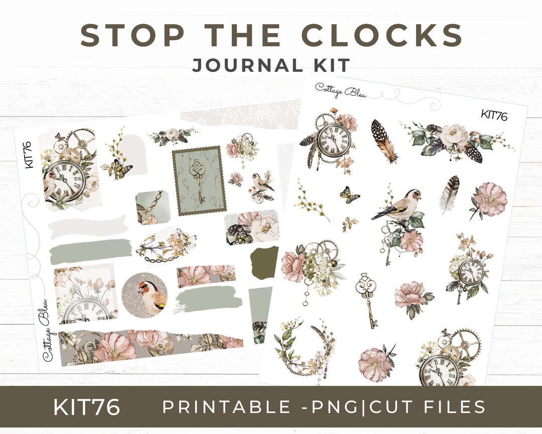 Vintage Journaling Stickers, Printable Junk Journal Kit, Scrapbook ...
