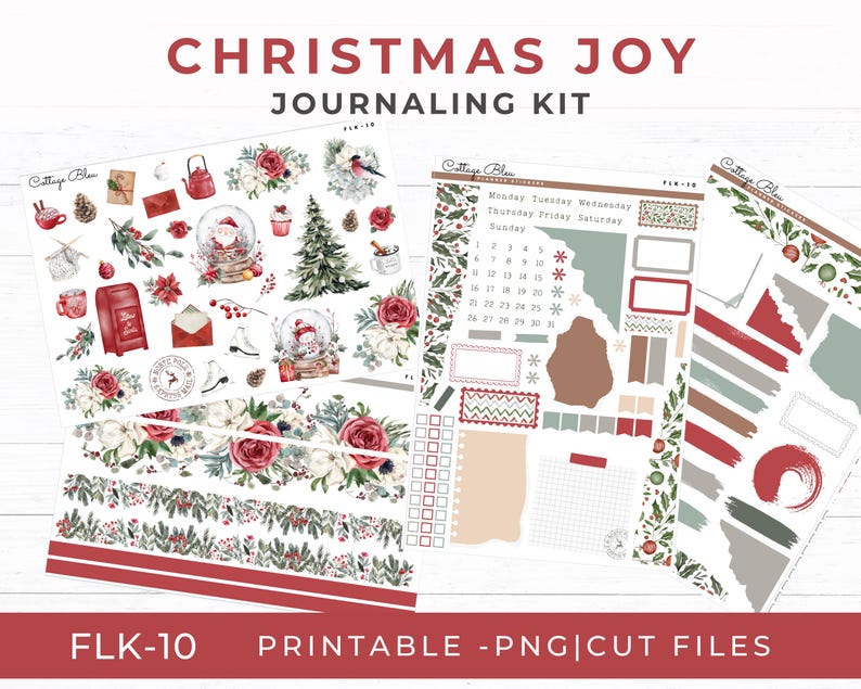 Christmas Printable Journaling Stickers, December Weekly Planning ...