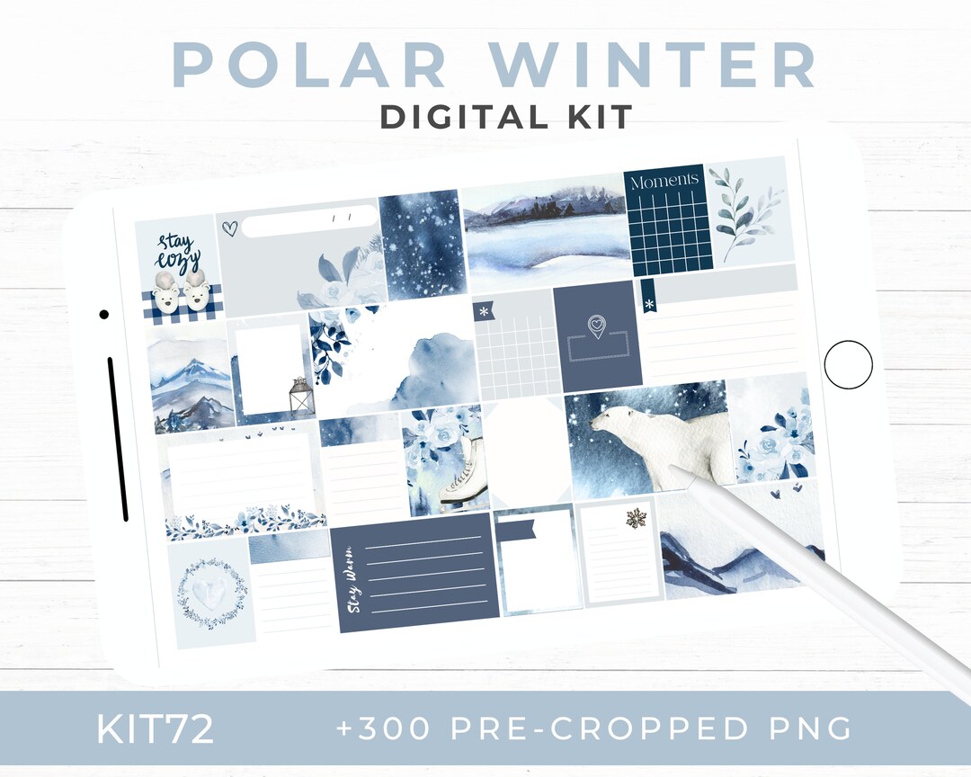 Digital Sticker Winter Kit for Digital Planning, Polar Winter Clipart ...