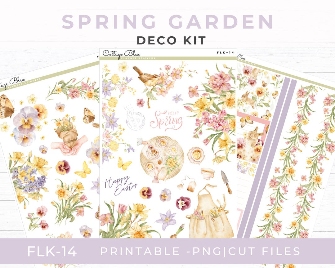 Spring Stickers for Journaling, Gardening Clipart, Scrapbooking ...