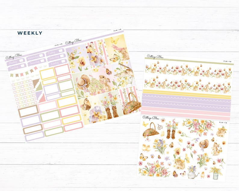 Spring Printable Sticker Bundle, Weekly and Monthly Planner, Journaling ...