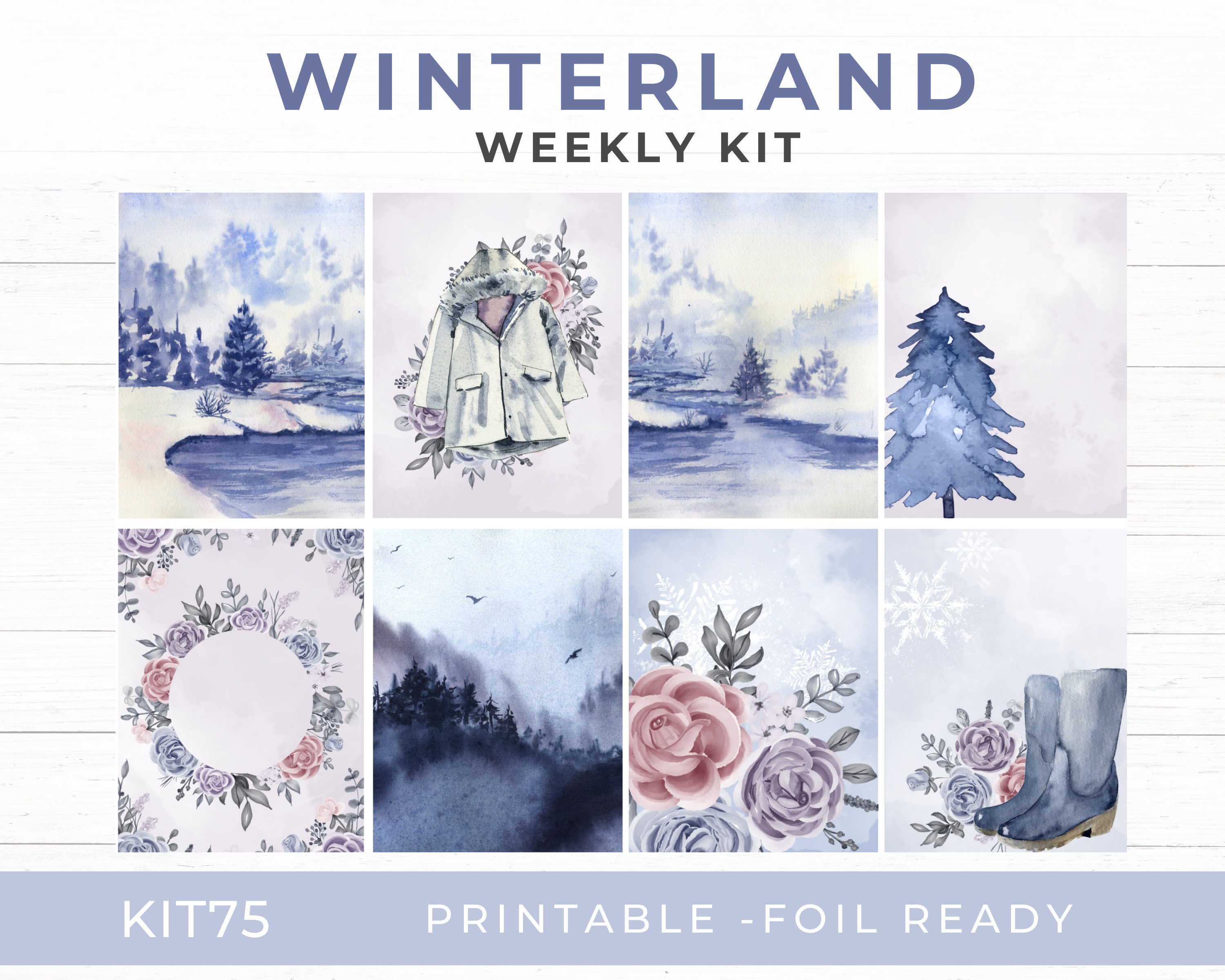 Winter Printable Stickers, Weekly Kit for Erin Condren Planner 7x9 ...