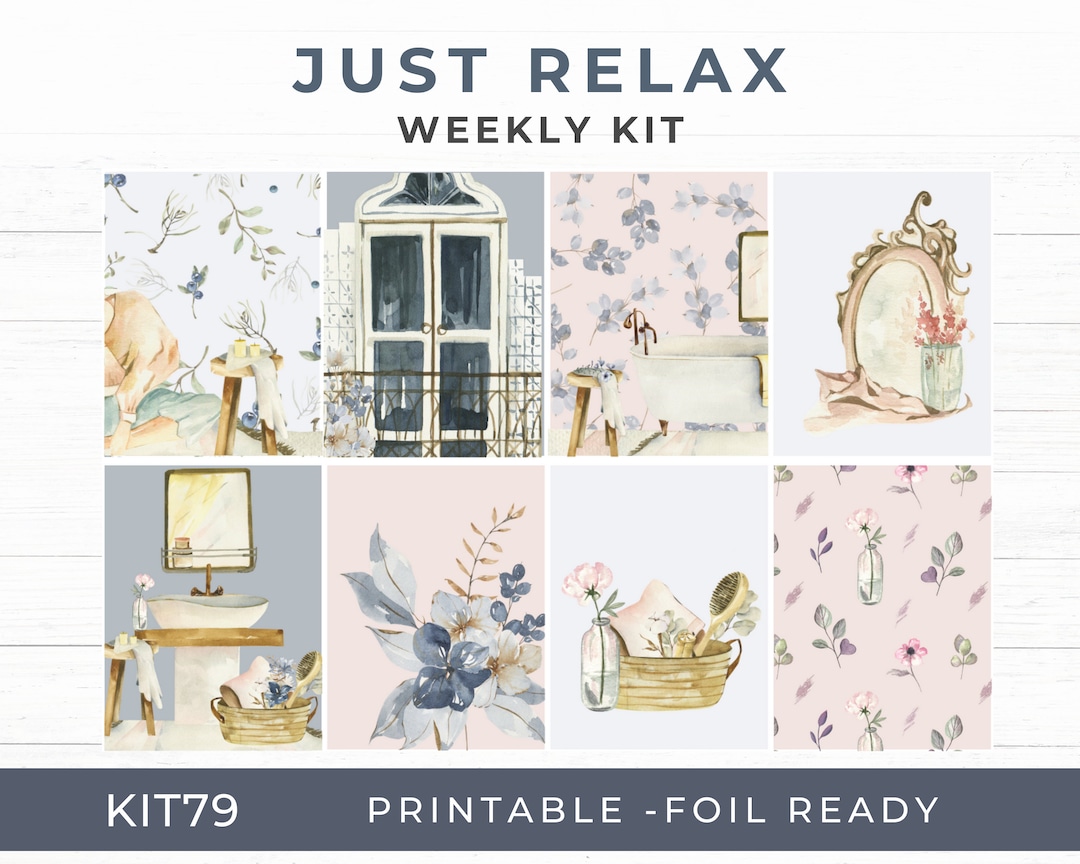 Printable Planner Stickers, Anytime Weekly 7x9, Home Spa Relaxing ...