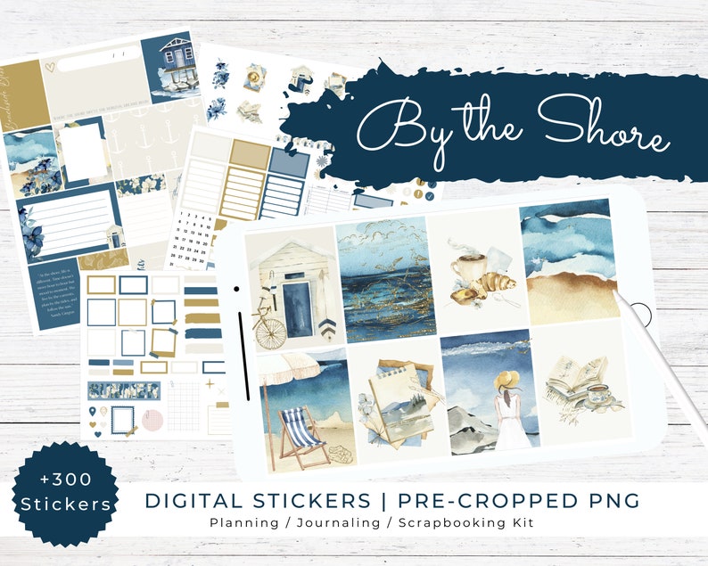 DIGITAL Set by the Shore /stickers for Digital Journaling - Etsy
