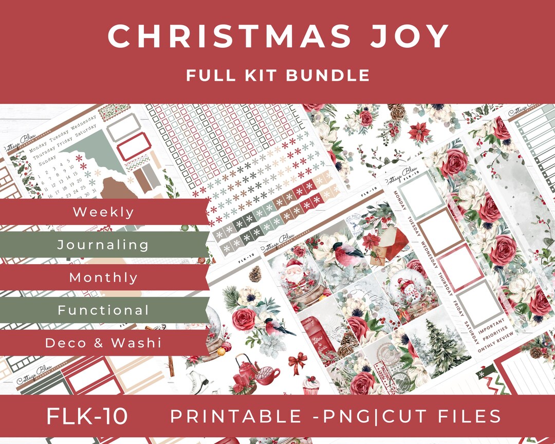 Christmas Printable Sticker Bundle, Weekly Printable, Monthly Planner ...