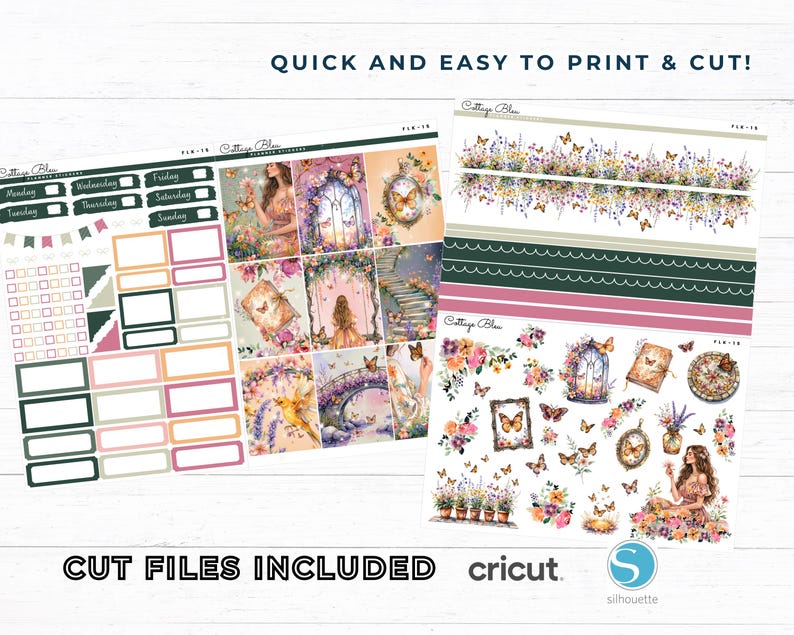 Garden Planner Printable Stickers, Spring Weekly Vertical Planning ...