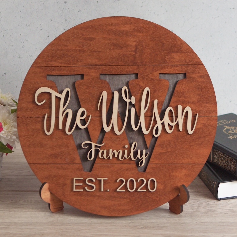 Round Family Name Sign - Etsy