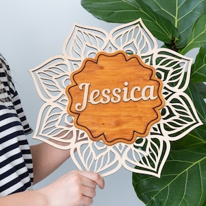 Mandala Name Sign, Custom Mandala Wall Art, Flower Mandala Name Decor ...