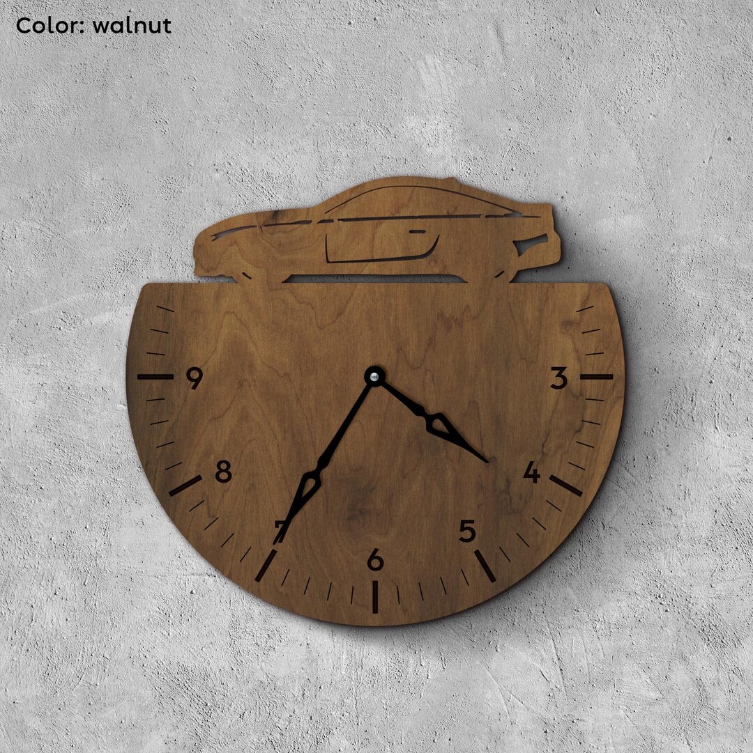 Car Clock, Car Silhouette Clock, Automobile Clock, Garage Wall Clock ...