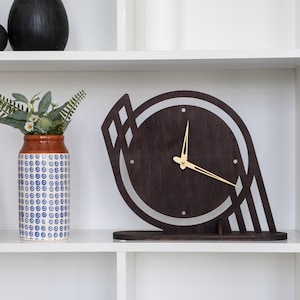 Minimalist Clock, Wood Table Clock, Unique Table Clock, Modern Table ...
