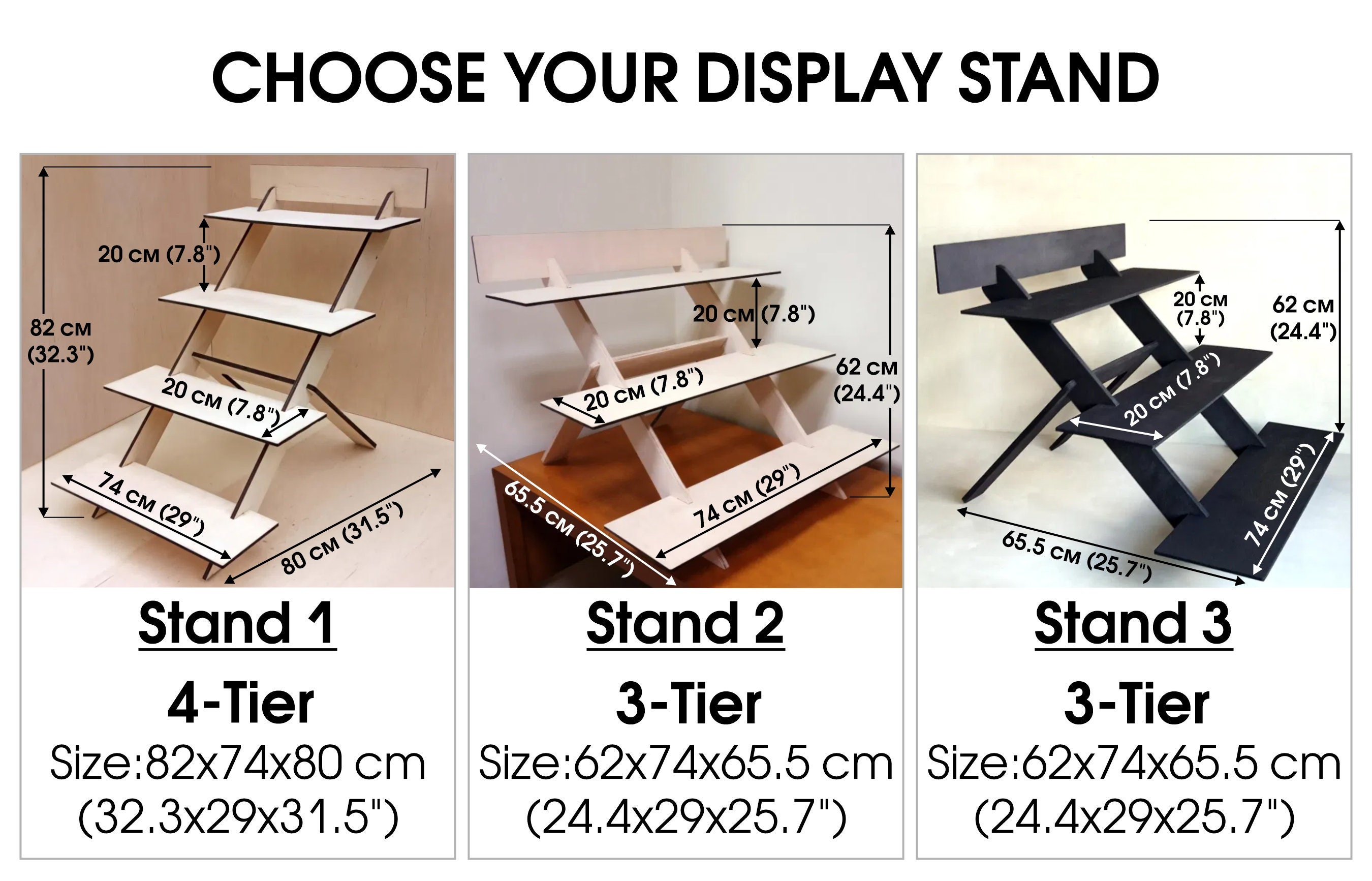 Three Tier Display Standminiature Display Shelftier Display - Etsy