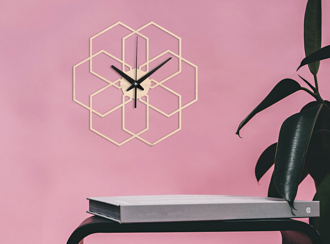 Wall Clock Geometricunique Wall Clock for Living - Etsy