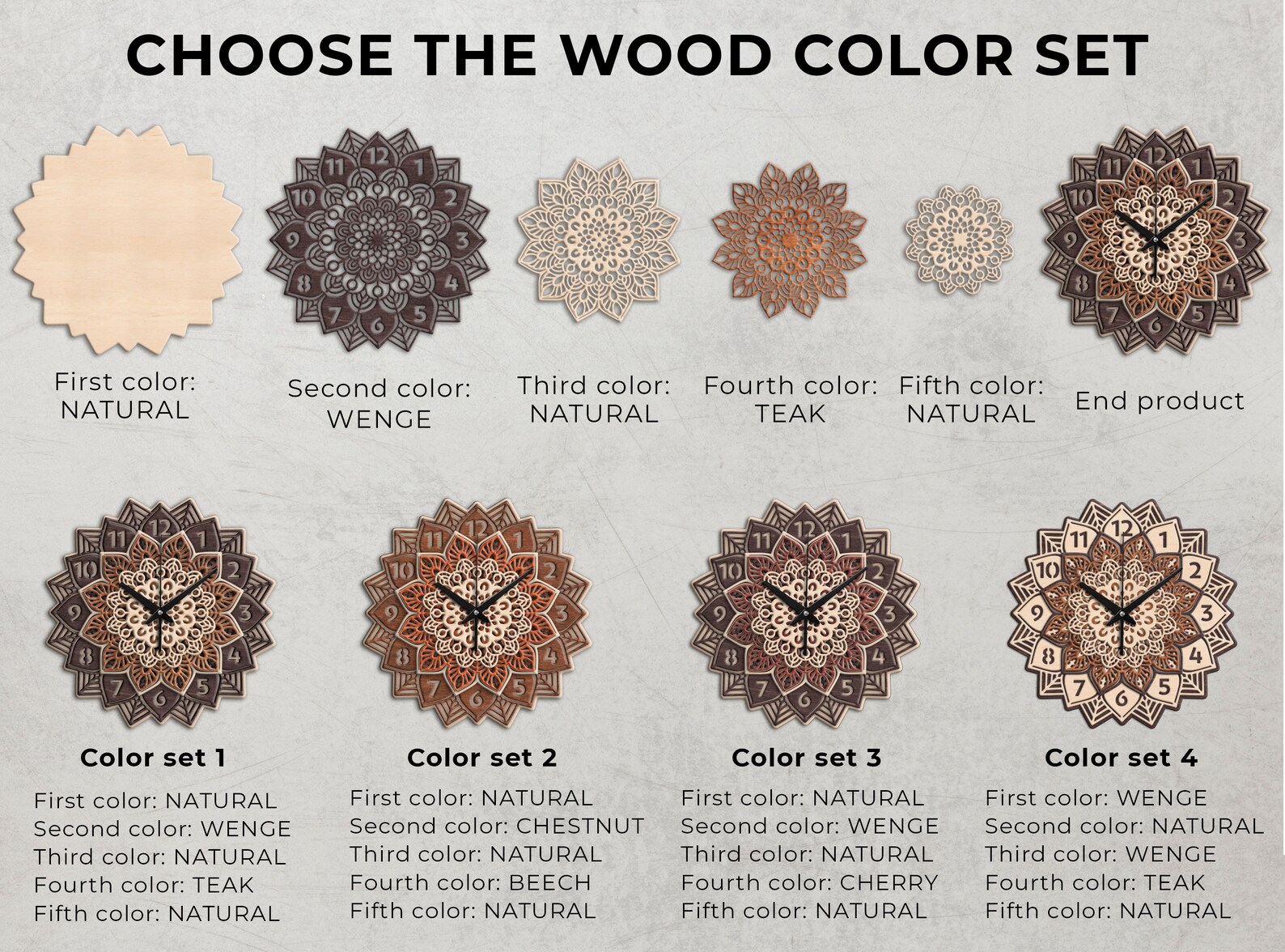 Wall Clock Mandalayoga Wall Artyoga Wall Decormandala Wood - Etsy