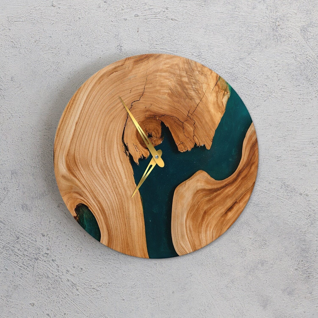 Contemporary Wall Clock, Nature Wall Clock, Resin Wall Clock, Modern ...