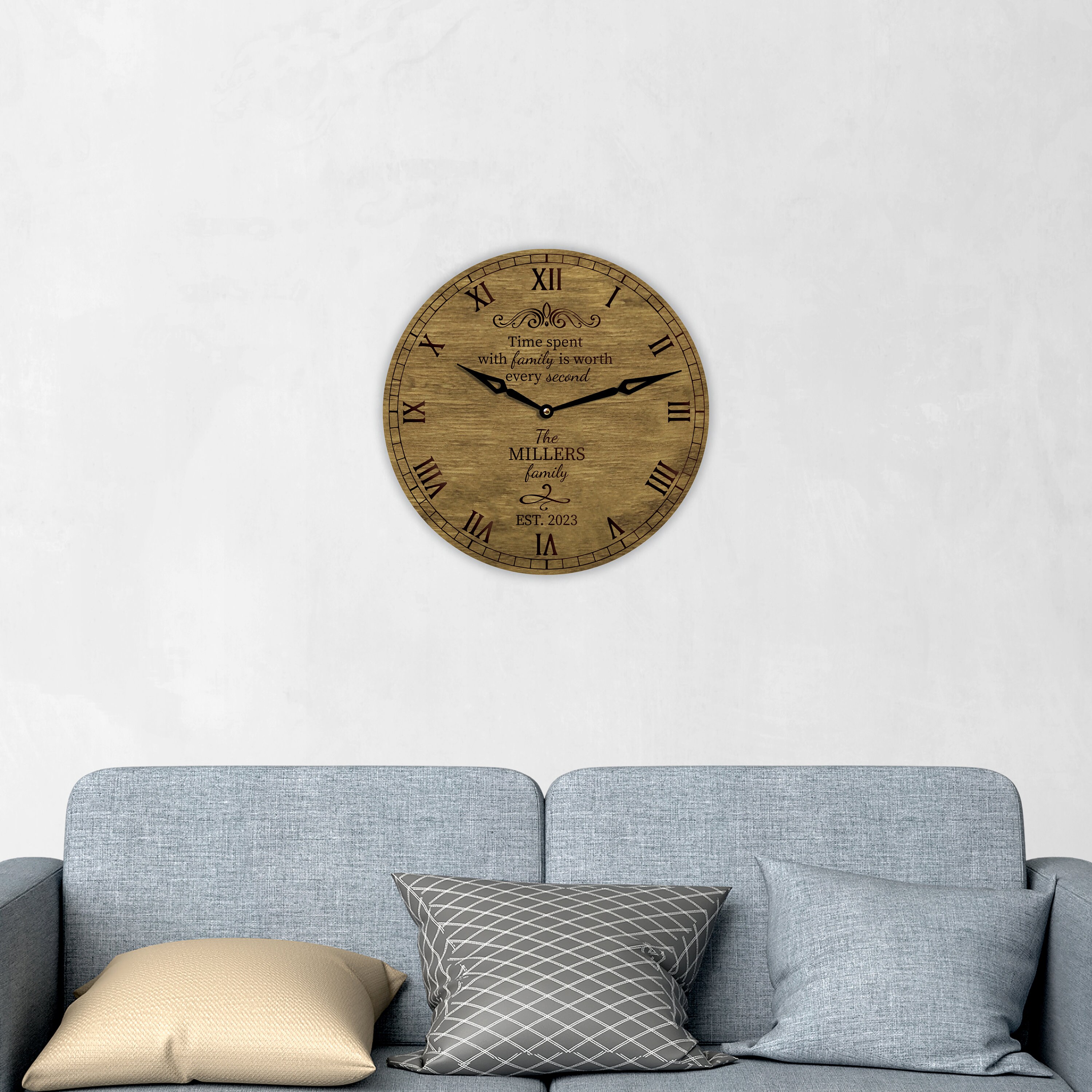 Time Spent With Family Clock Personalized Family Name Clock - Etsy