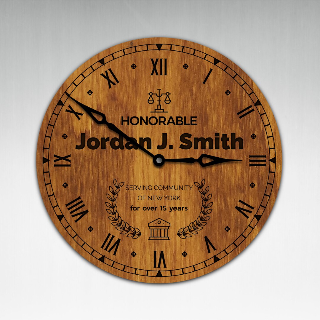 Judge Retirement Clock, Attorney Retirement Gift, City Official, Thank ...