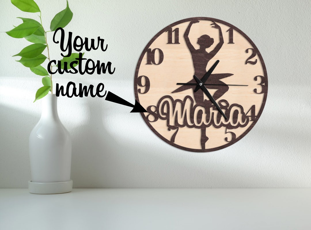 Ballerina Clock,wood Clock Personalized,ballerina Wall Decor,wooden ...
