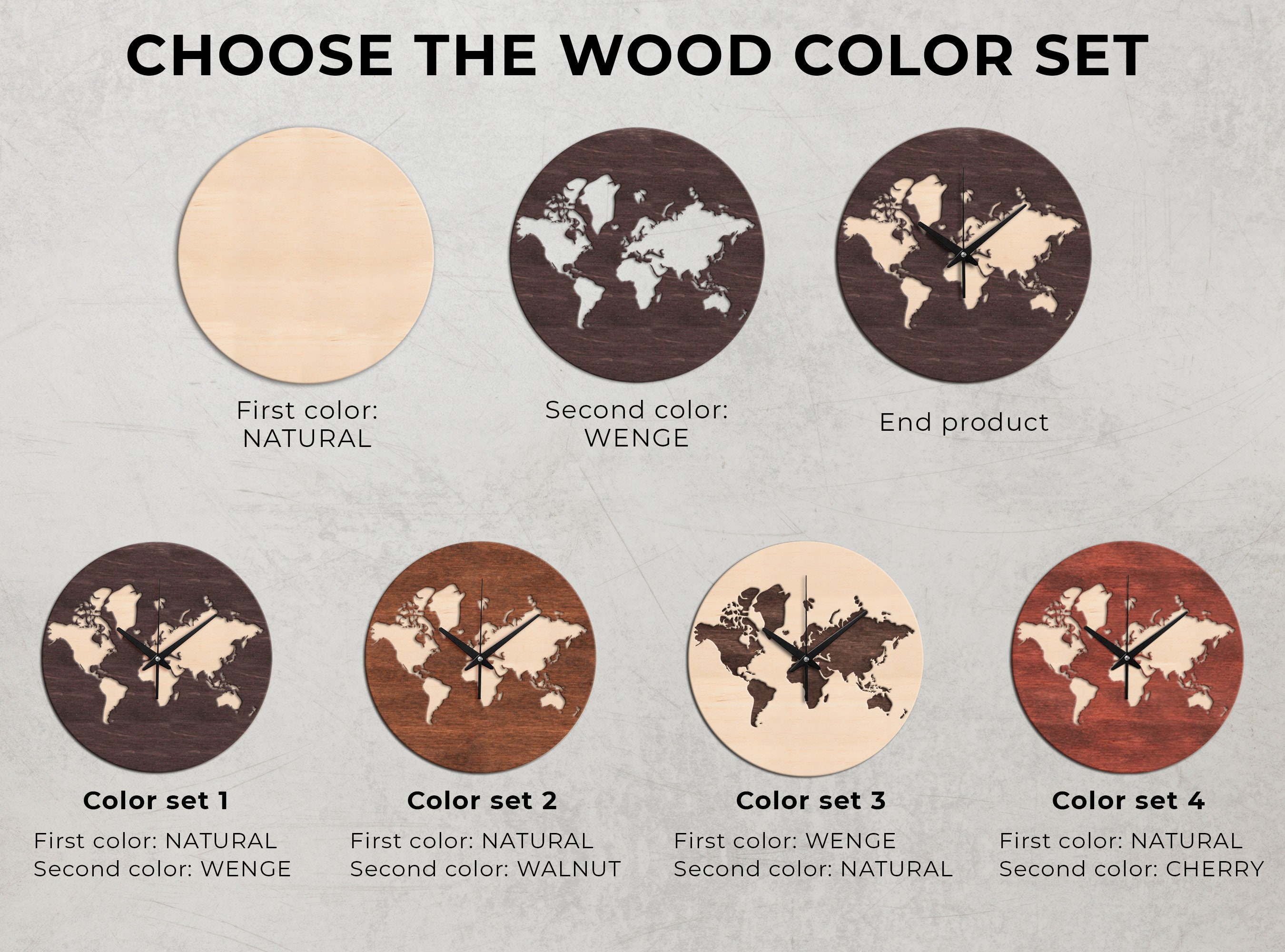 World Map Wall Clockworld Map Wall Decorwooden Wall - Etsy