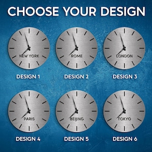 Multi Time Zone Clock, City Wall Clock Custom, World Time Zone Clock ...