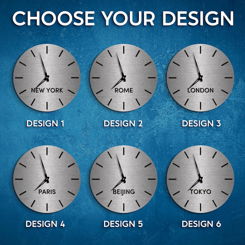 Multi Time Zone Clock, City Wall Clock Custom, World Time Zone Clock ...