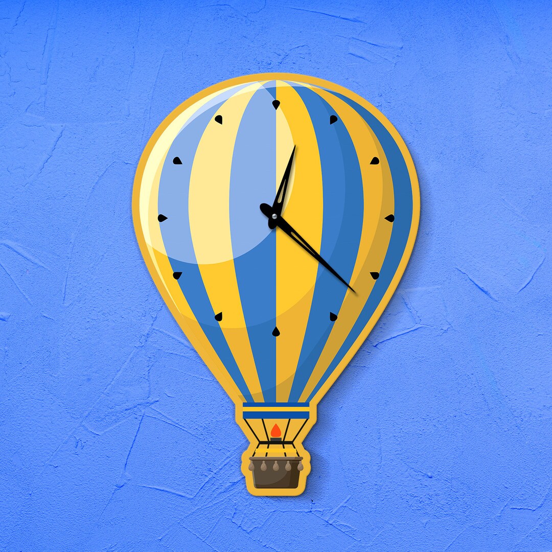 Hot Air Balloon Clock Hot Air Balloon Wall Decor Nursery - Etsy
