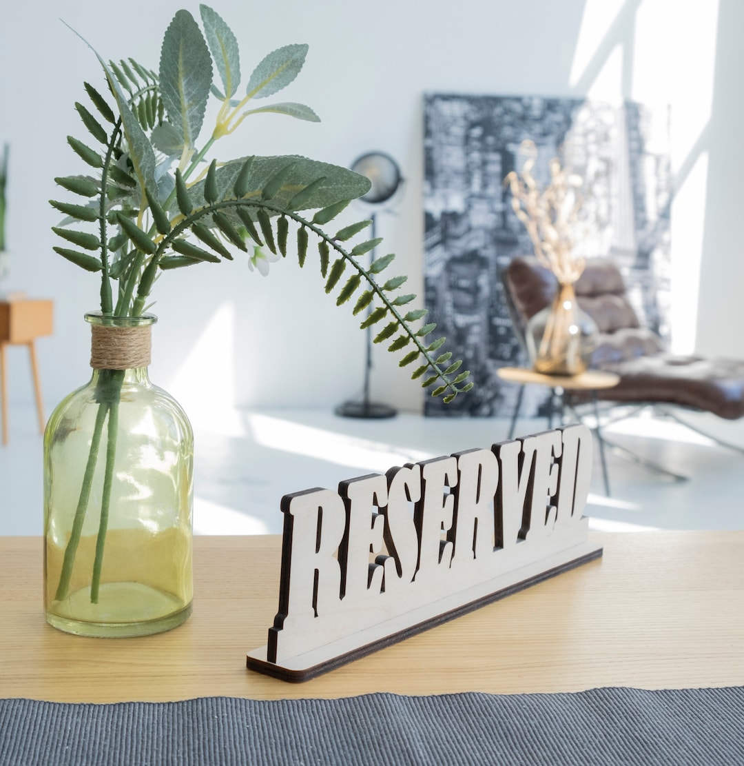 Wood Reserved Sign, Reserved Table Sign Wedding, Reserved Plate, Wood ...