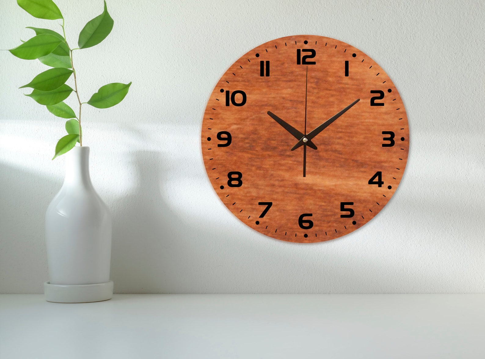 Wall Clock Large Numbers,wall Clock Unique,wooden Wall Clock Modern ...