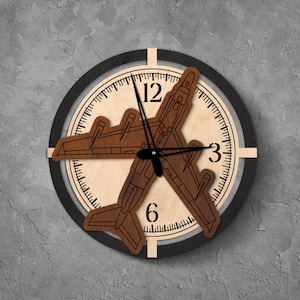 RC 135 Clock, Airplane Clock, Military Wooden Gifts, Pilot Gifts for ...