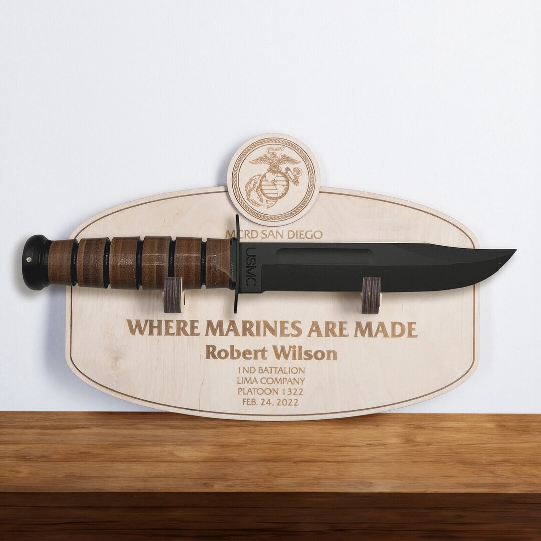 USMC Knife Display USMC K-bar Marine Corps Gifts for Men - Etsy